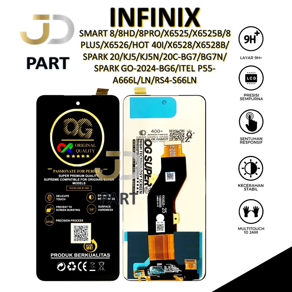 Jual LCD TOUCHSCREEN INFINIX SMART 8 / 8 HD / 8 PRO / X6525 / X6525B /8 PLUS / X6526 / HOT 40I ...