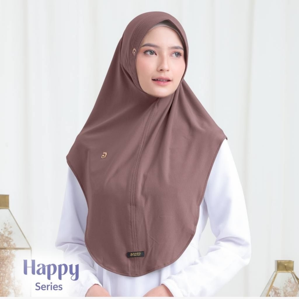 Jual Jilbab Happy Ori Daffi terbaru simpel logo emas best seller ...
