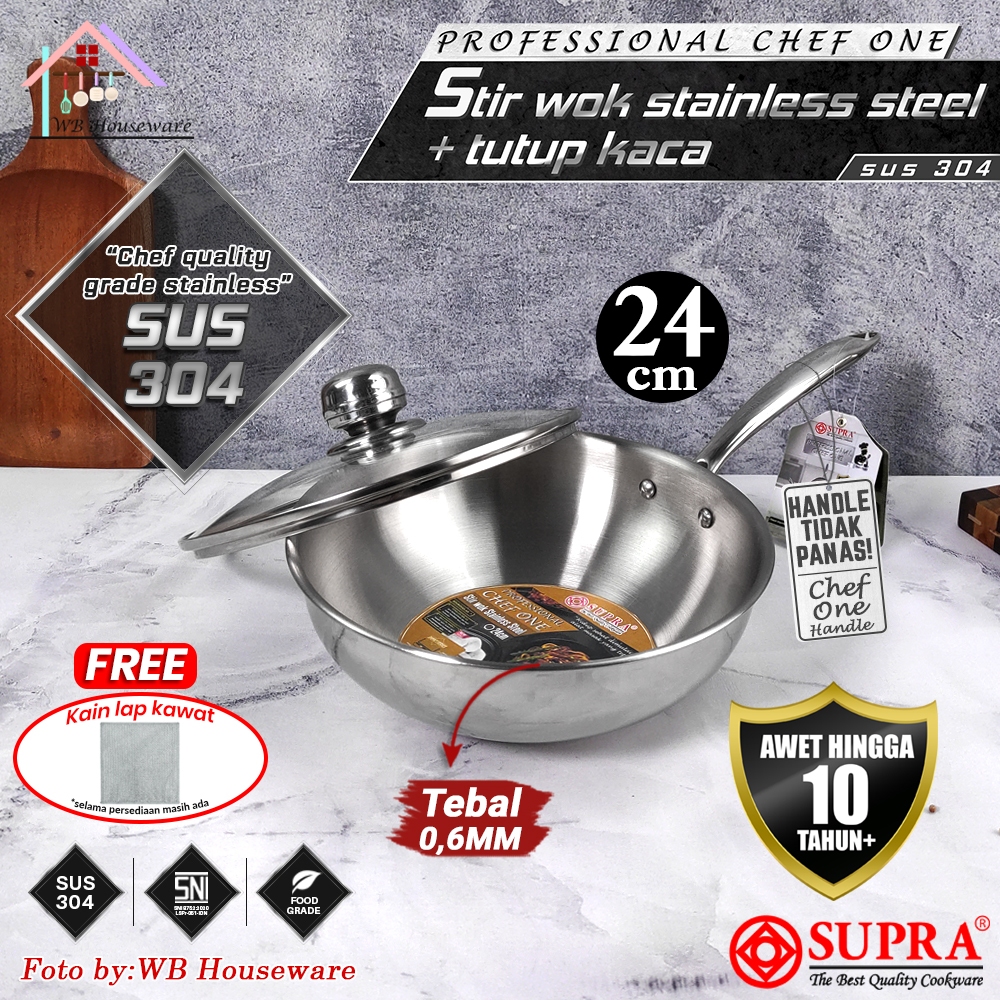 Jual NEW Panci stir wok 24cm + tutup kaca viliron chef one series ...
