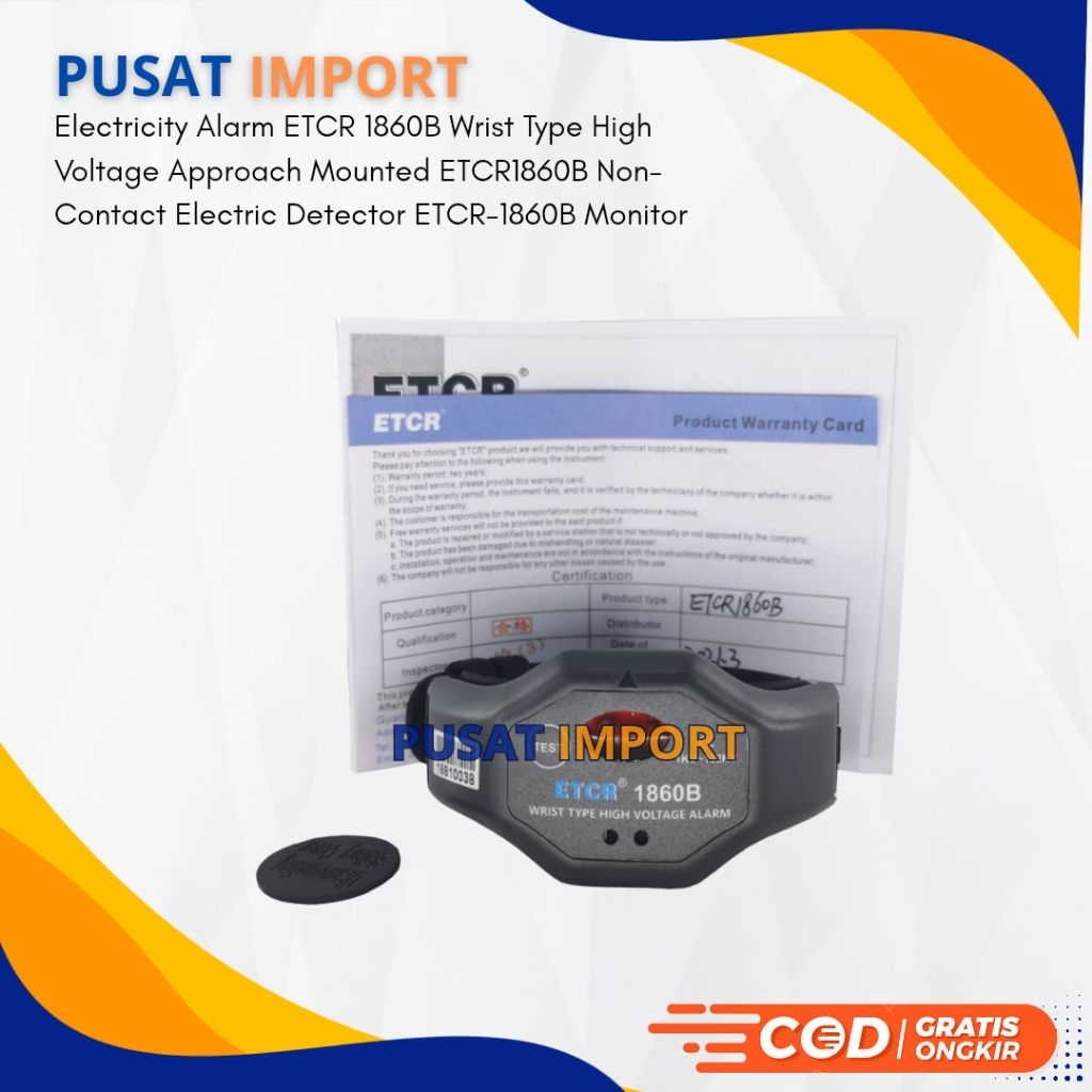 Jual Electricity Alarm ETCR 1860B Wrist Type High Voltage Approach ...