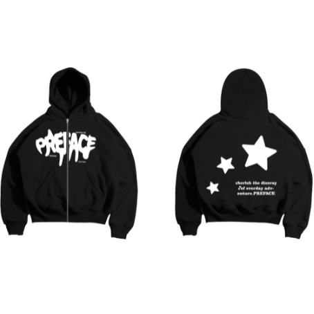 Jual Preface Hoodie Boxy Black Full Zipper / Sweatshirt Oversize Basic ...