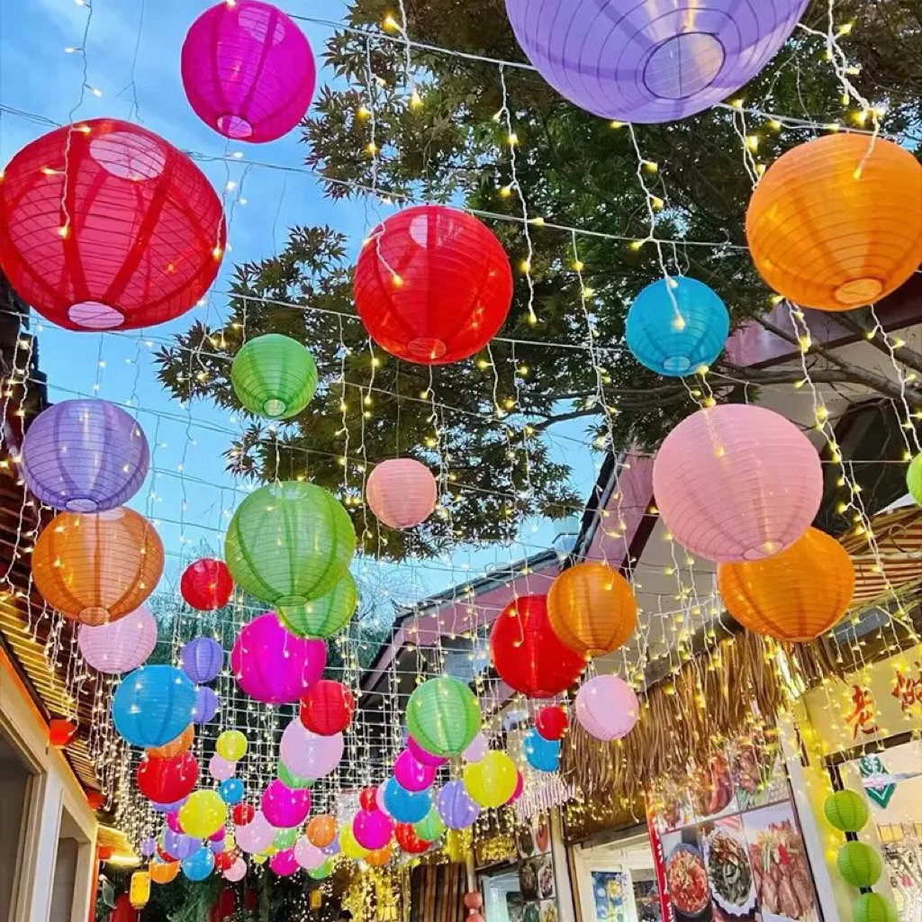 Jual Lampion Kain Polos Warna Warni Outdoor Tahan Air / Lampion ...