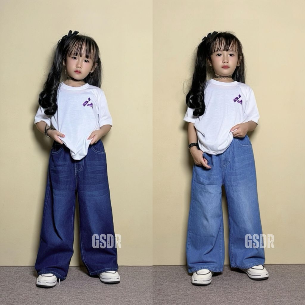 Jual Celana Kulot Jeans Skena Anak Perempuan Usia 2-9 Tahun Kulot Gombrong Alea | Shopee Indonesia