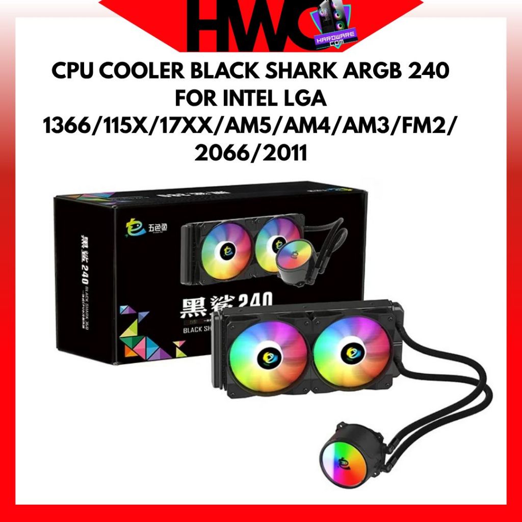 Jual CPU COOLING BLACK SHARK ARGB 240 INTEL LGA 1366/115X/17XX/AM5/AM4 ...