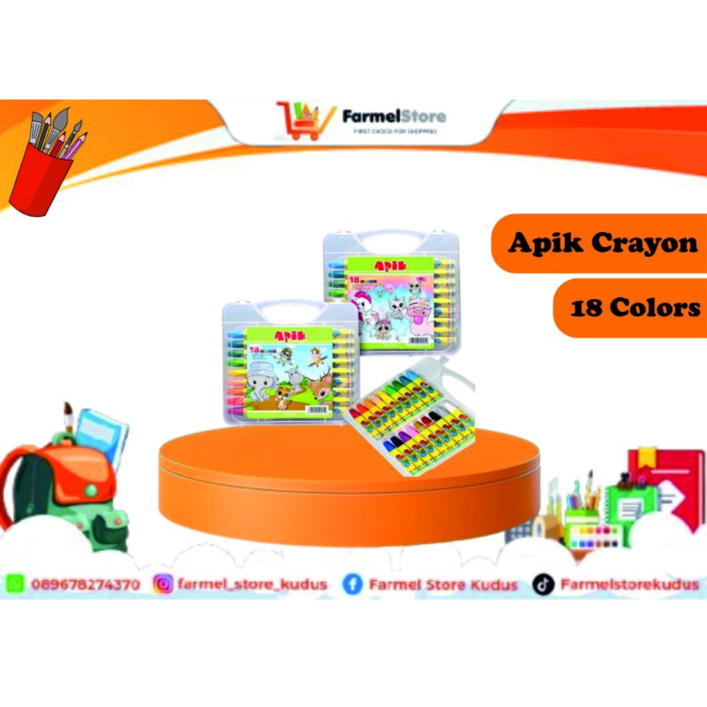 Jual Apik Crayon Oil Pastel OP-A18C (Isi 18Warna) | Shopee Indonesia