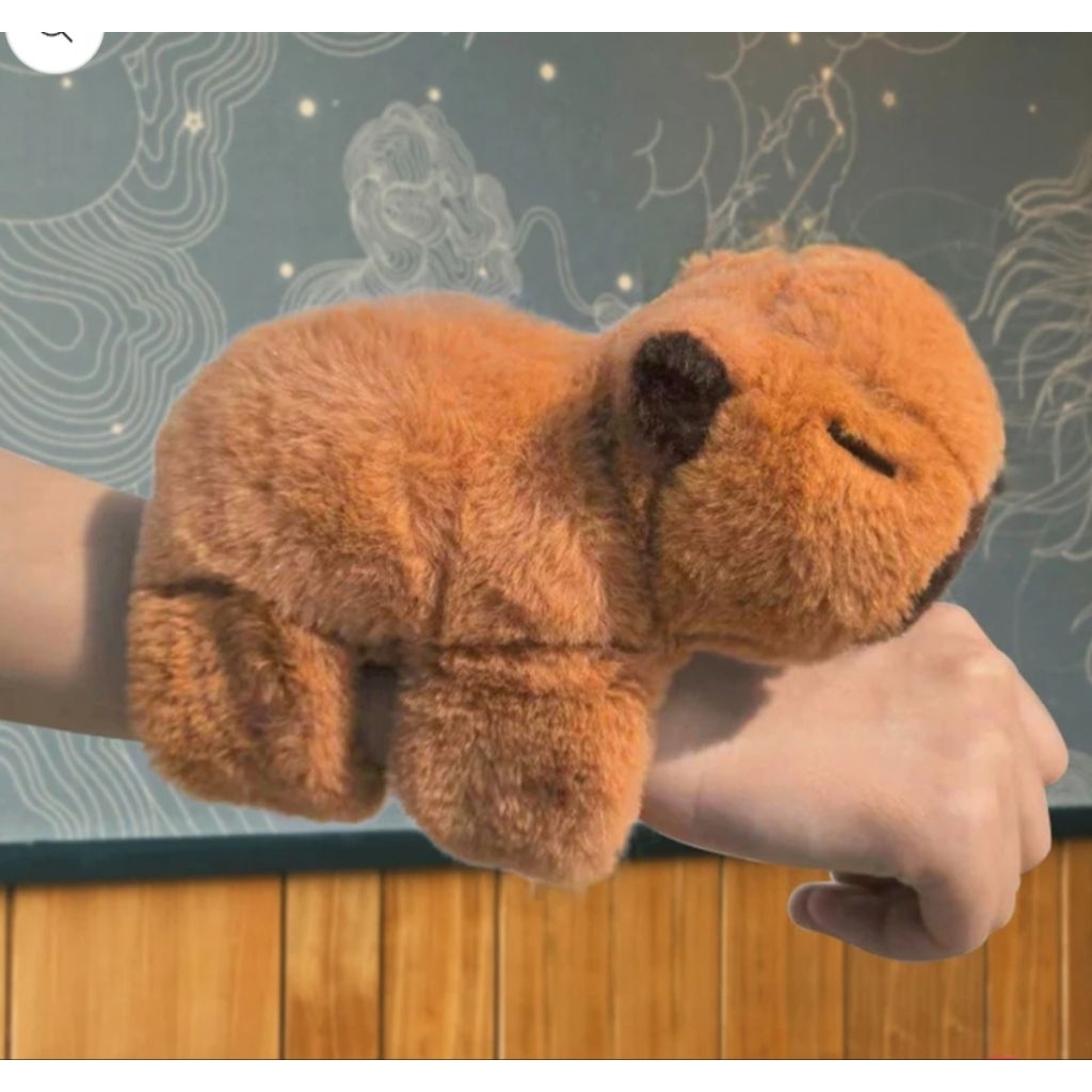 Jual Boneka Capybara Lucu Lying Clingy Capybara Plush Slap Snap Band ...