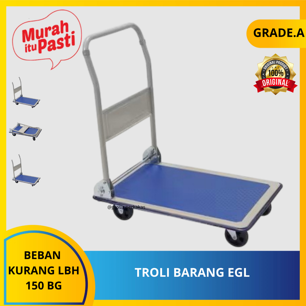 Jual TROLI BARANG EGL - lipat - hand truck model besi 150 Kg. [A][# ...