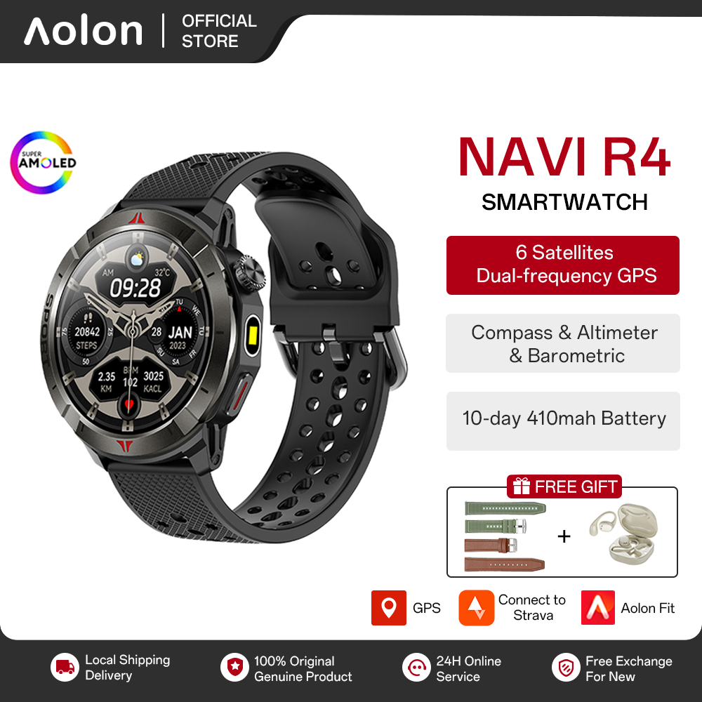 Jual Aolon Navi R4 GPS Smartwatch Amoled Dual-frequency six-star GPS Motion Recognition Original ...