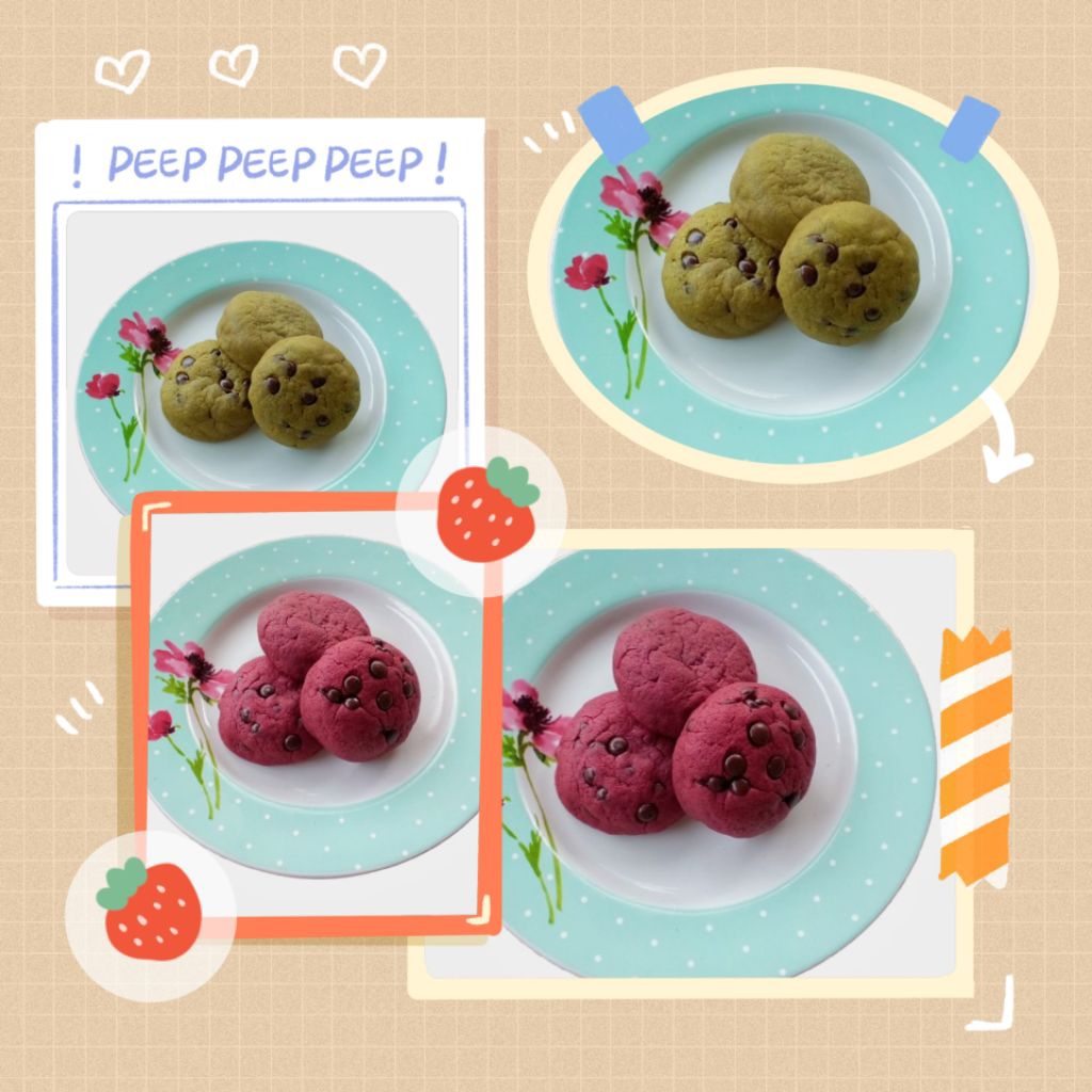 Jual Soft Baked Cookies (isi 6 pcs) Mix 2 Varian Rasa: Matcha, Red ...