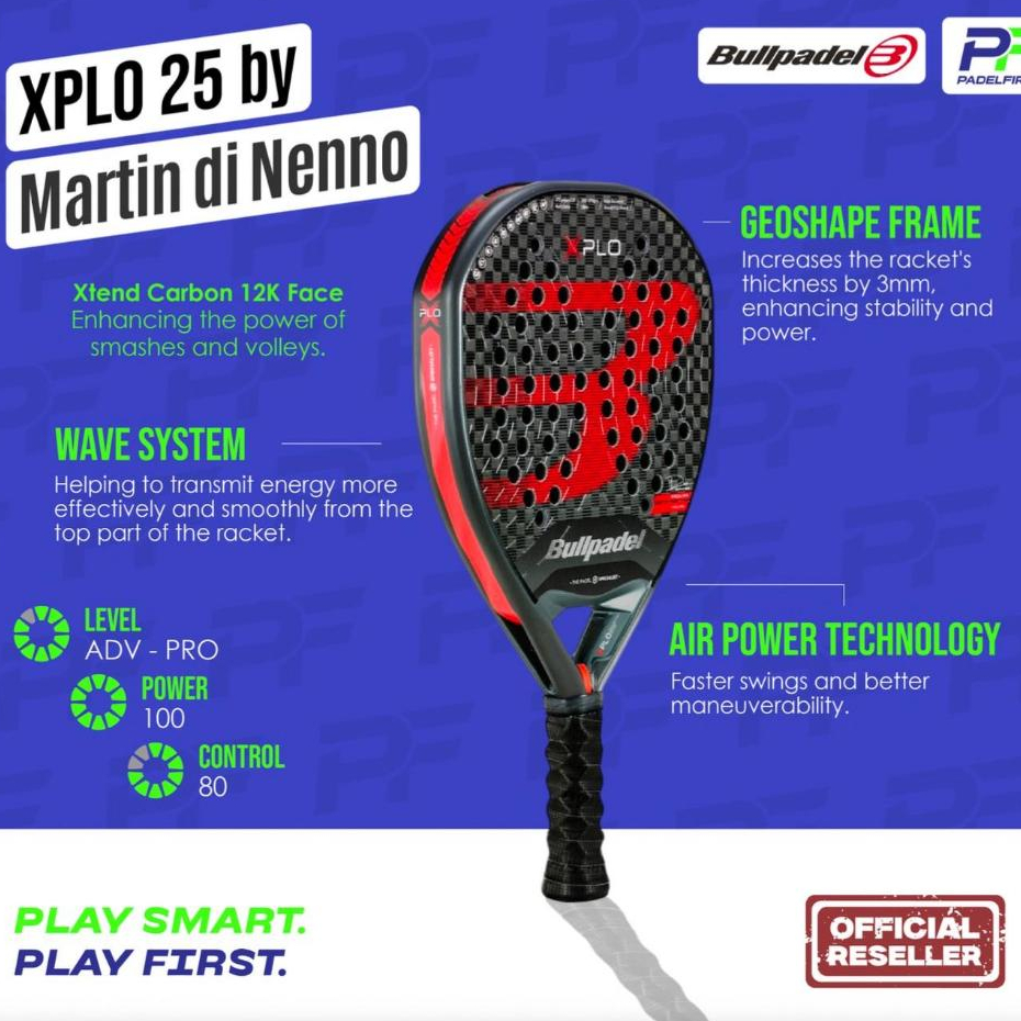 Jual Raket Padel Bullpadel XPLO25 - Raket Profesional untuk Kekuatan ...