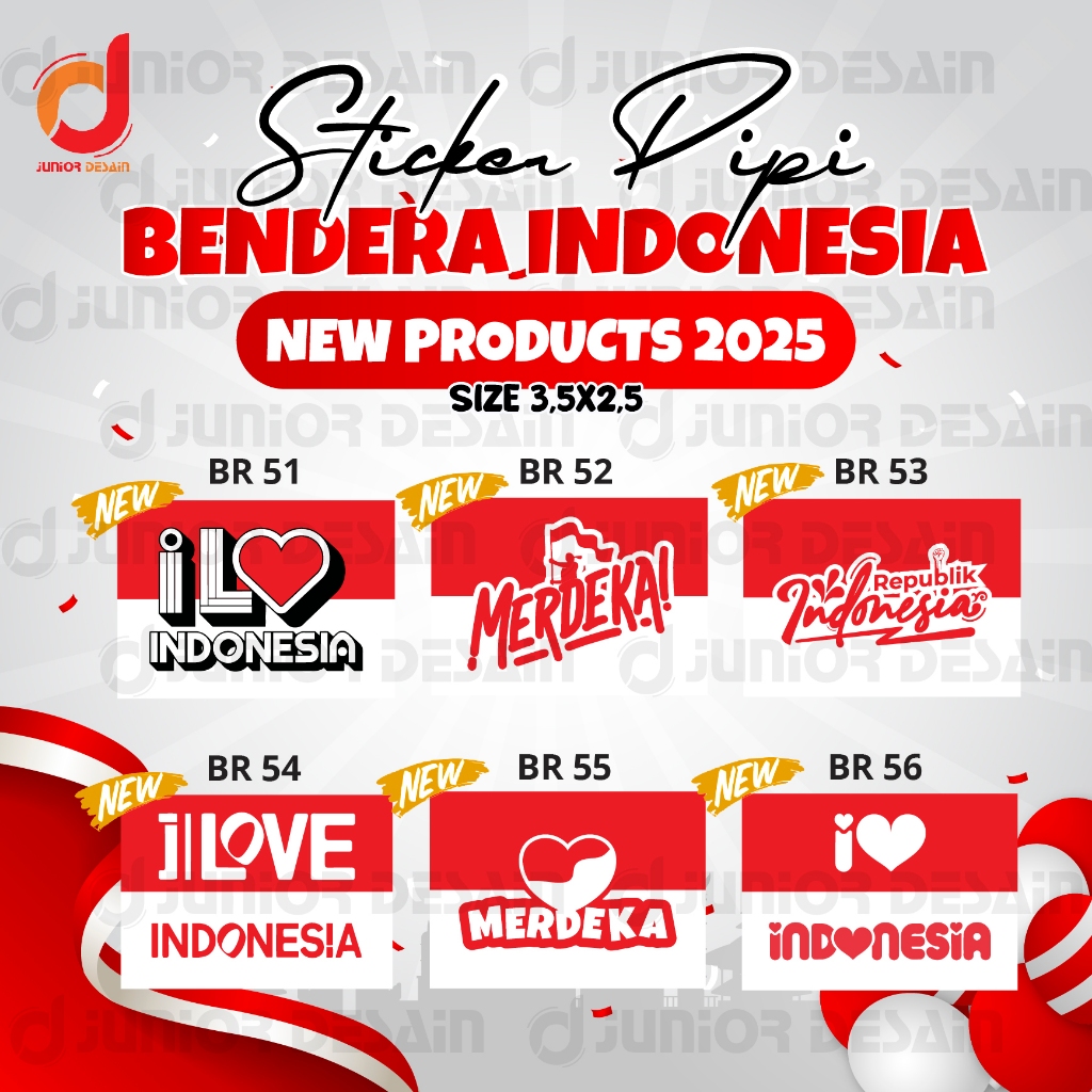 Jual Stiker Pipi Bendera isi 100Pcs / Sticker Merah Putih / Sticker ...