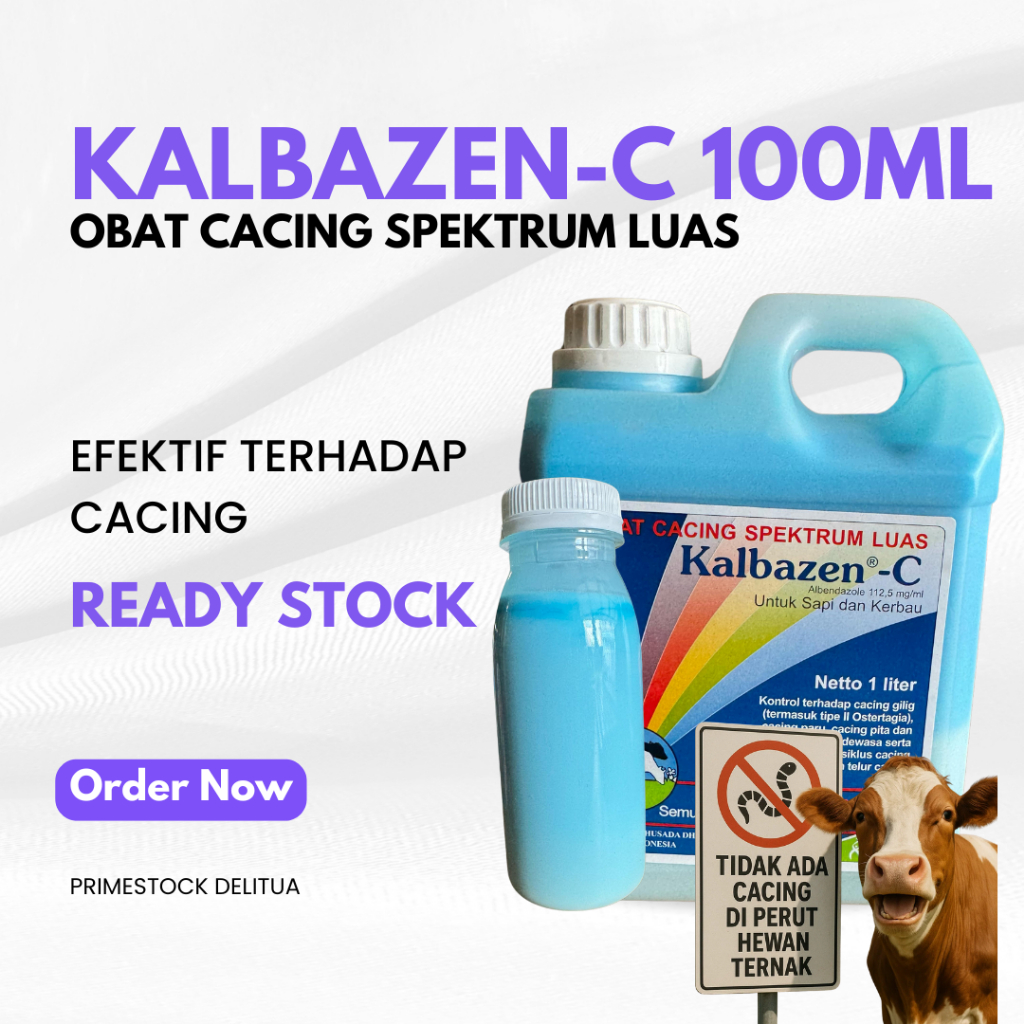 Jual Kalbazen-C Repack 50ml & 100ml – Solusi Ampuh Obat Cacing untuk ...