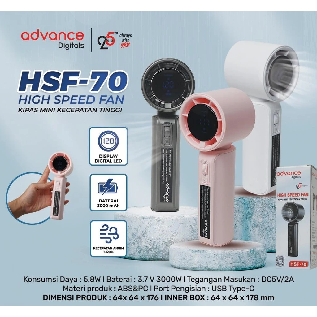 Jual 【COD】Advance Mini High Speed Kipas 100 Gear Wind Kipas Angin ...