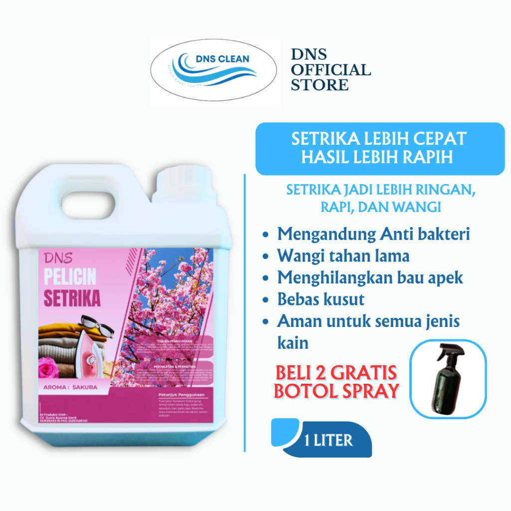 Jual Beli 2 Gratis Spray DNS Pelicin Setrika Pakaian Laundry 1L - Aroma ...