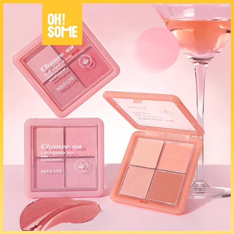 Jual OHSOME-HOLDLIVE ·Pink Mist Four Palace Grid Powder blusher 11.5g ...