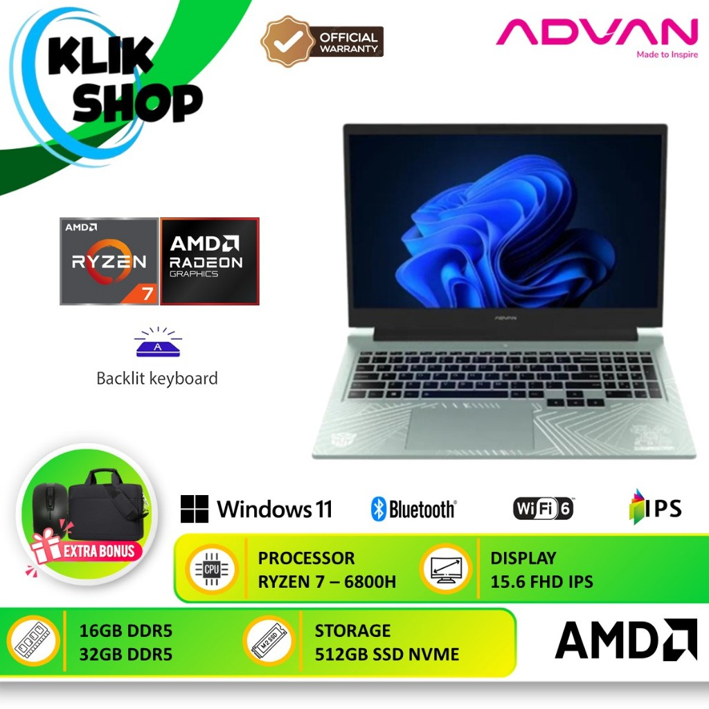 Jual Laptop Advan Pixwar 15 1701 L25A Amd Ryzen 7 6800H 32GB 512GB 15.6 ...