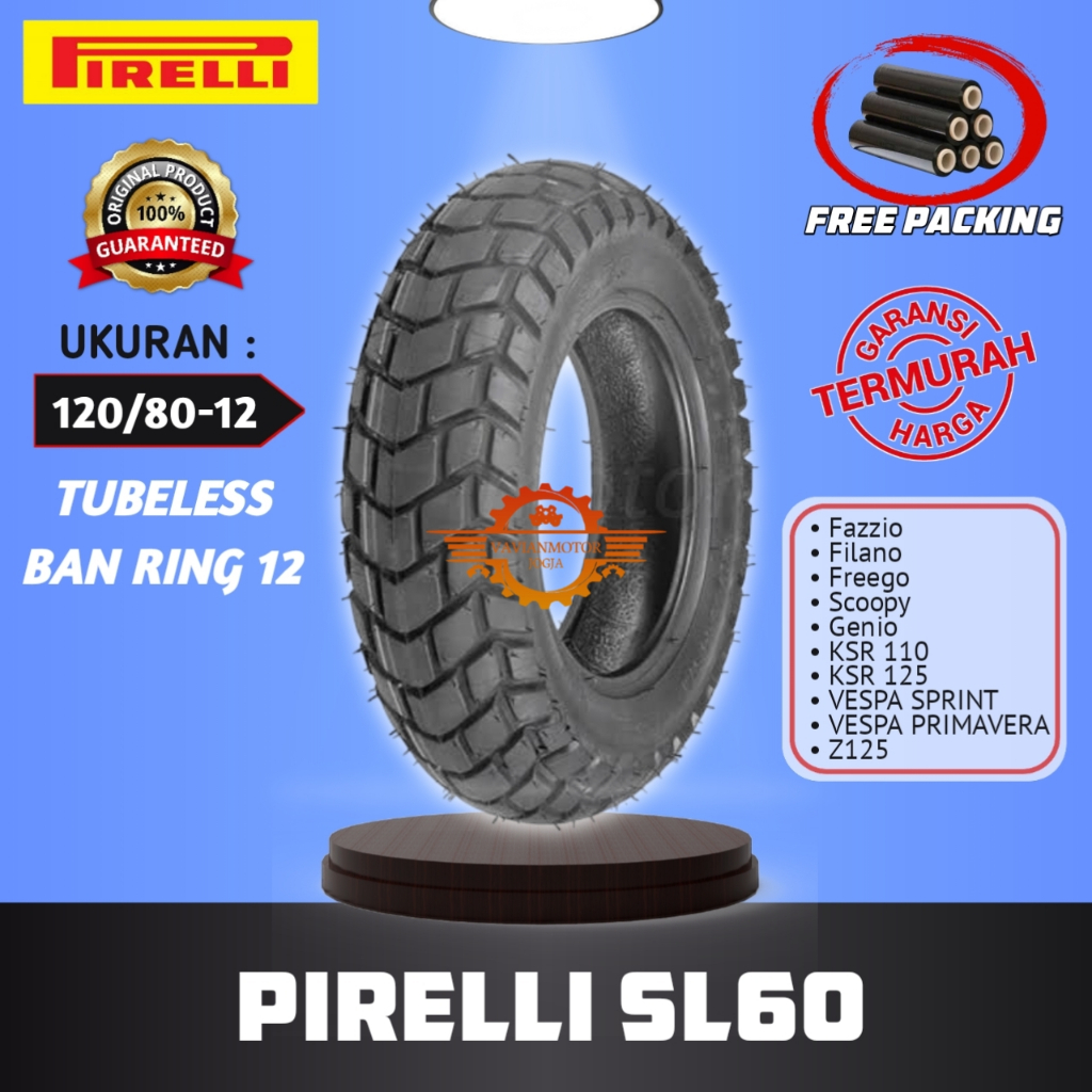 Jual BAN DEPAN VESPA MATIC PIRELLI SL60 VESPA PRIMAVERA SCOOPY GENIO ...