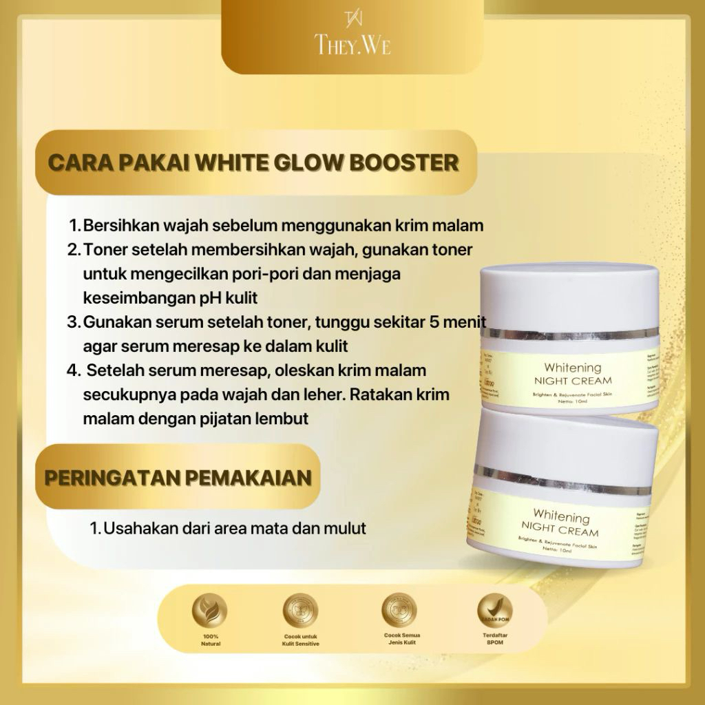 Jual They.We Whitening Night Cream / Krim Malam 10 gr - Pelembab Krim ...