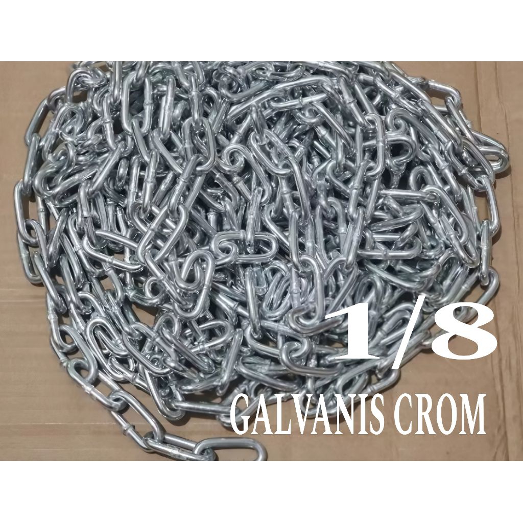 Jual Rantai Besi Galvanis 1/8 inch Rante Gembok Pagar Serbaguna-Harga 1 ...