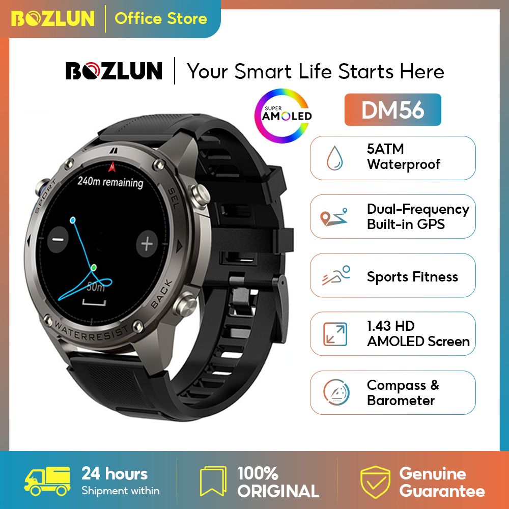Jual BOZLUN GPS Smartwatch DM56 Layar AMOLED HD 1.43 Tahan Air 5 ATM ...