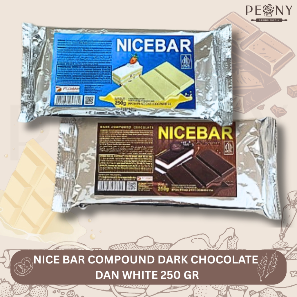 Jual NICE BAR COMPOUND DARK CHOCOLATE DAN WHITE 250 GR | Shopee Indonesia