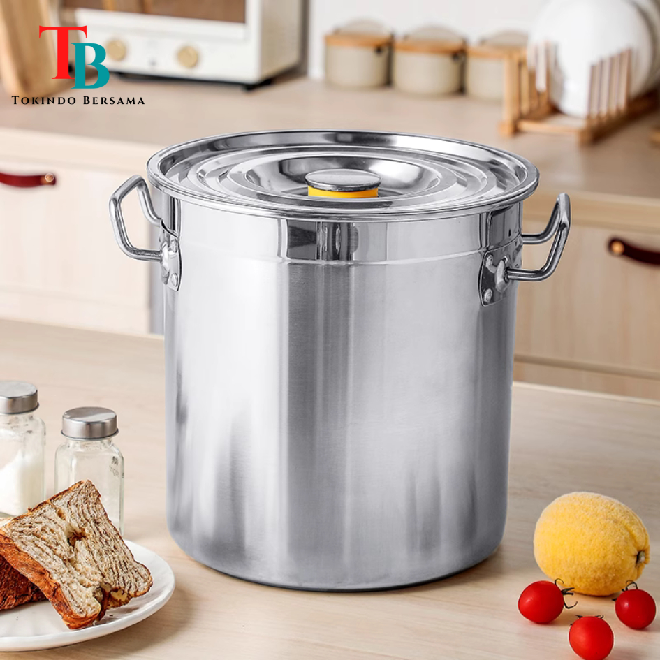 Jual Panci Dandang Stainless Steel Tebal Jumbo Panci Bakso Stockpot ...
