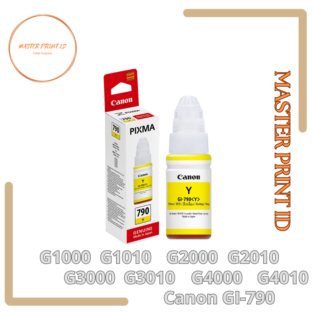 Jual Tinta Canon Pixma GI-790 Yellow Original Warna Terang G1010 G2010 ...