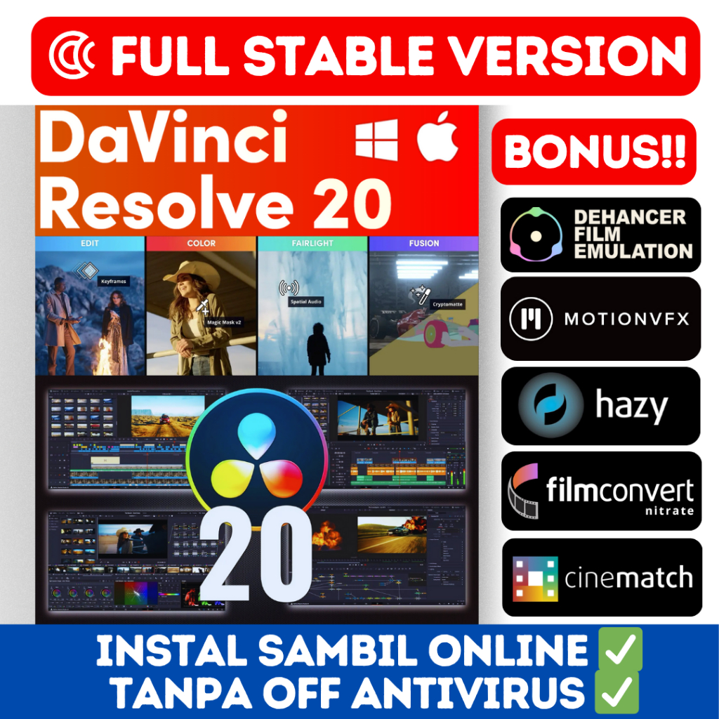 Jual Davinci Resolve 20 Studio Update Windows MacOs | Shopee Indonesia