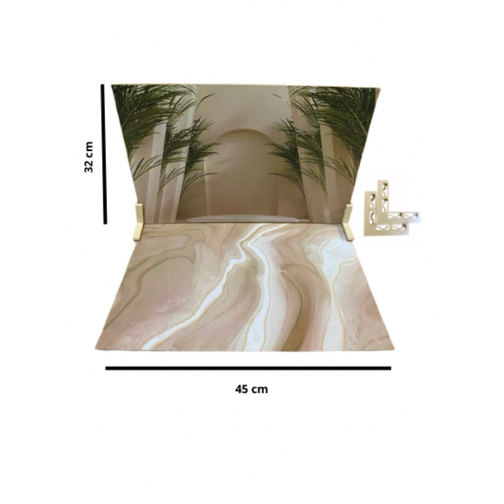 Jual Alas Foto Lipat Motif Elegan Daun Hijau Ukuran 45 cm x 32 cm ...