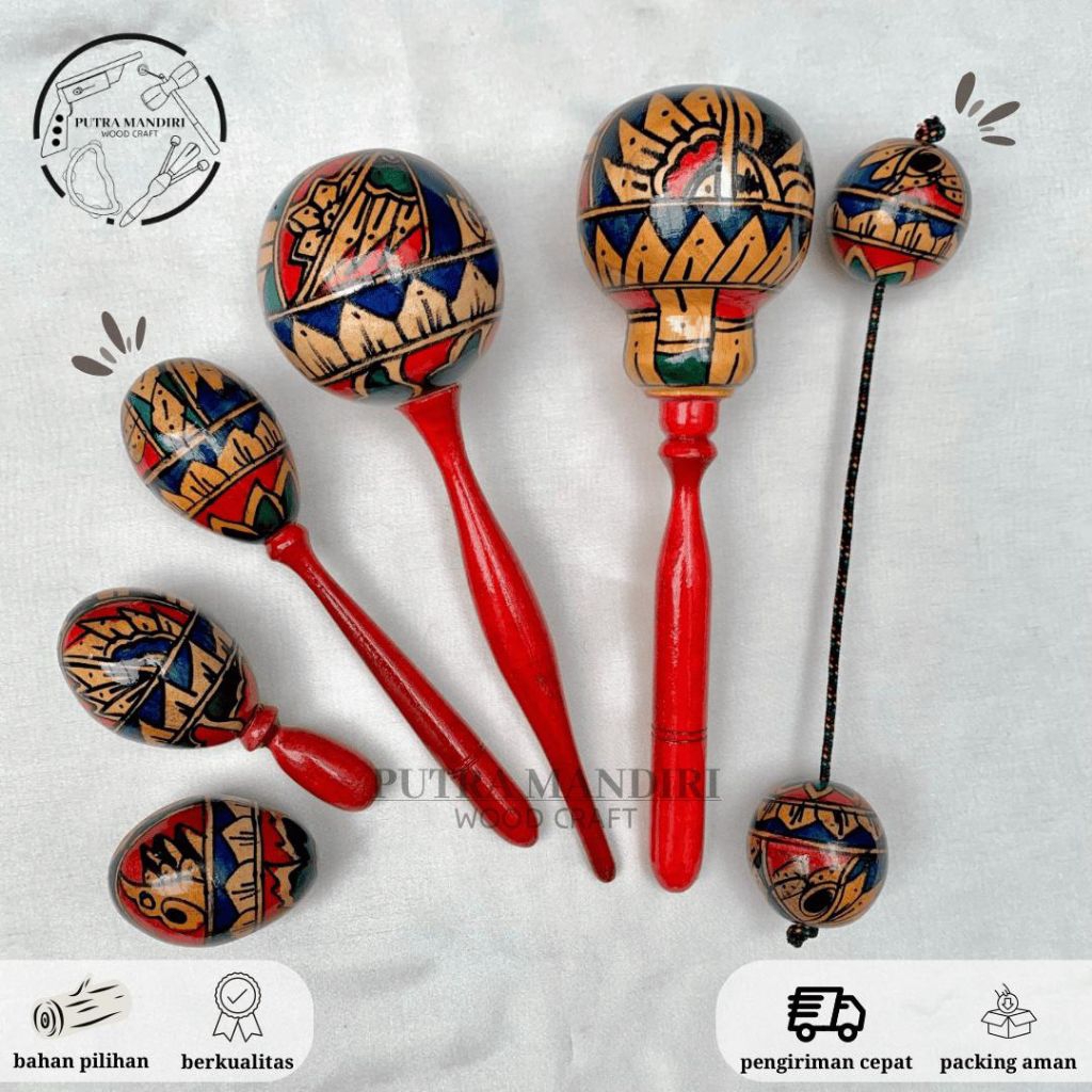 Jual Alat Musik Marakas Lukis Egg Shaker Maracas Putra Mandiri Wood ...