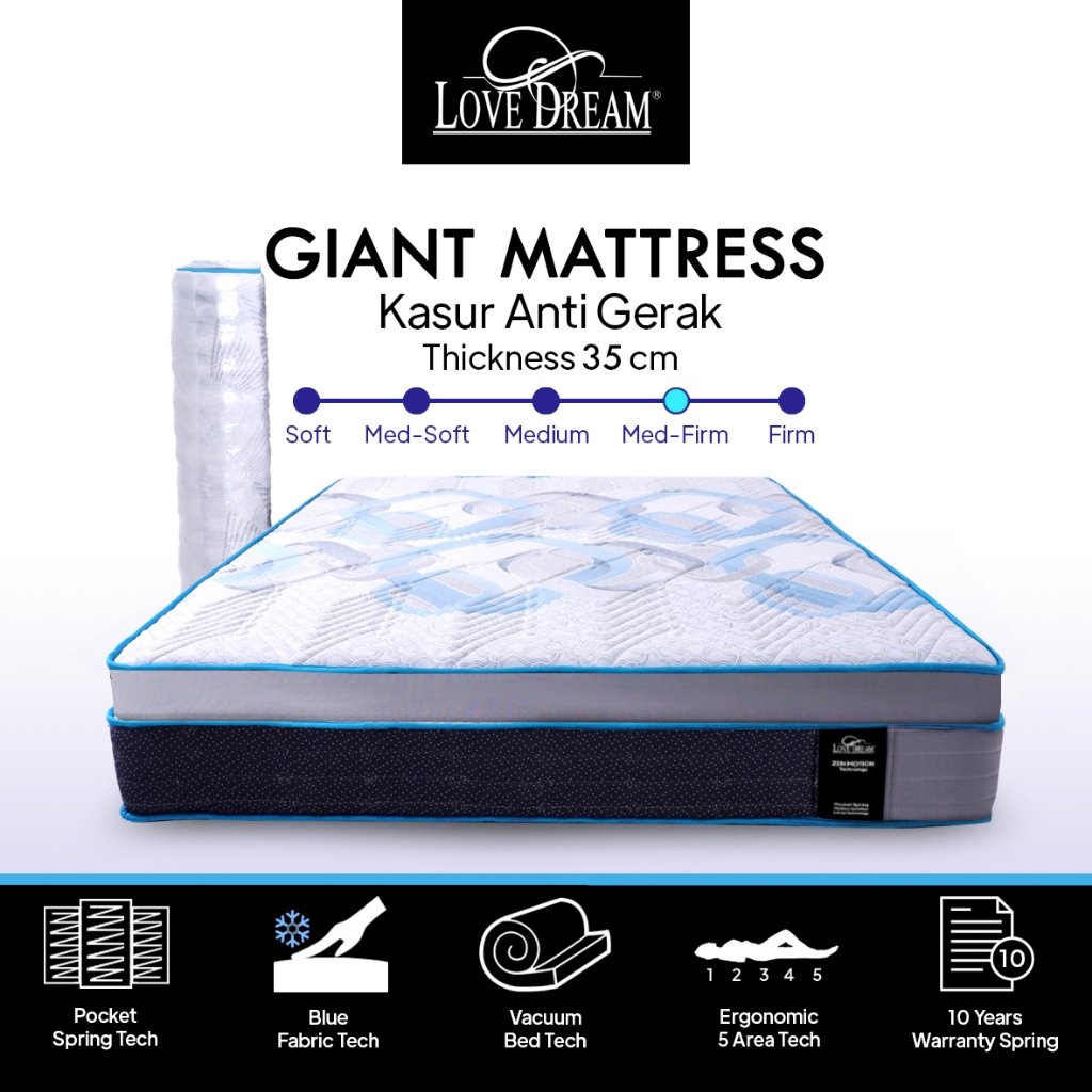 Jual Love Dream Giant Mattress 35cm - Kasur Spring Bed In a Box ...