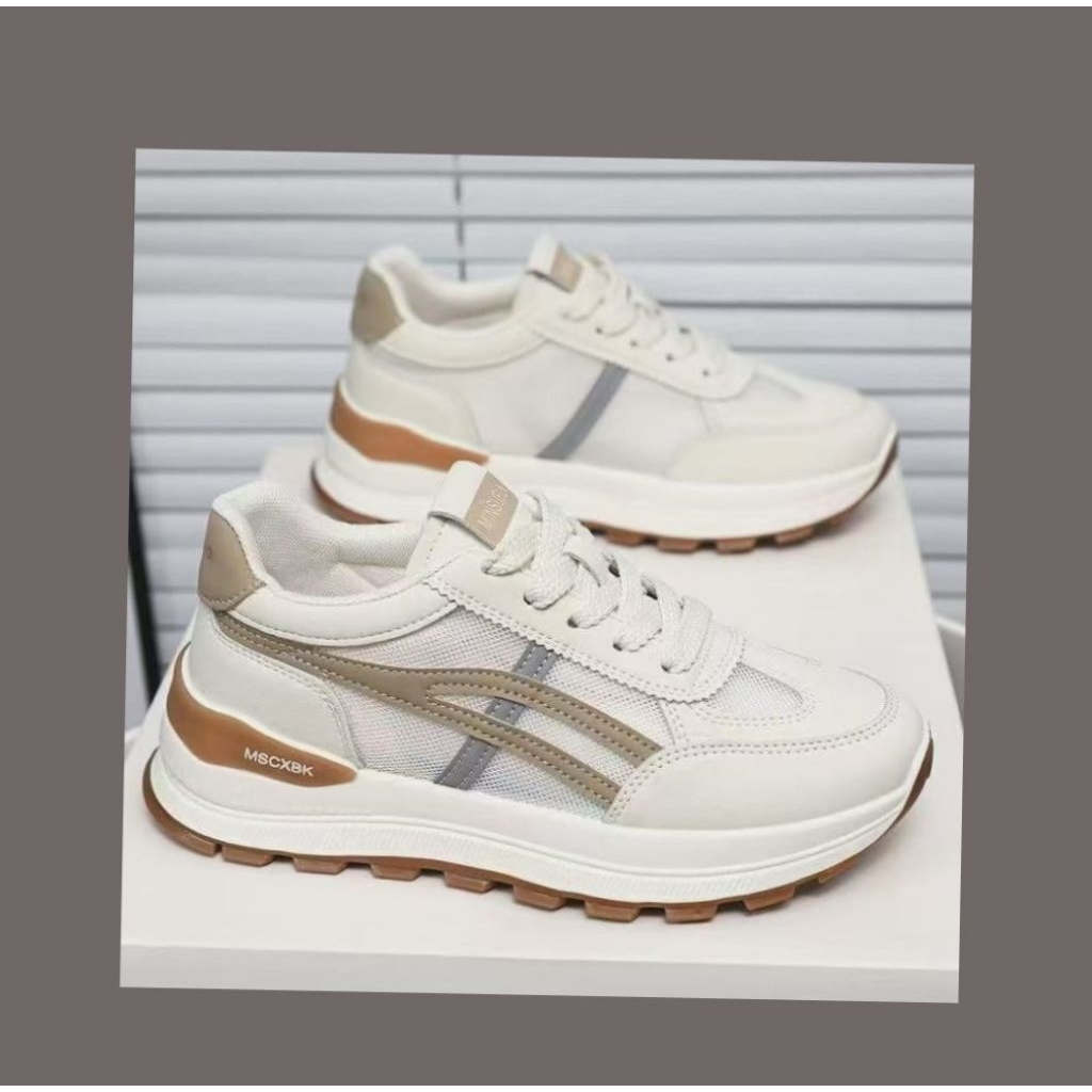 Jual sepatu sneakers wanita olahraga outdoor senam sepatu cewek putih ...