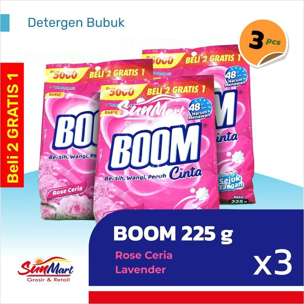 Jual Boom Cinta Deterjen Bubuk 225gram ( 3 PCS ) | Shopee Indonesia