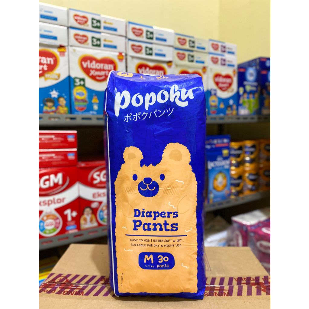 Jual POPOK BAYI MERK POPOKU PANTS M30/L28/XL24 | Shopee Indonesia