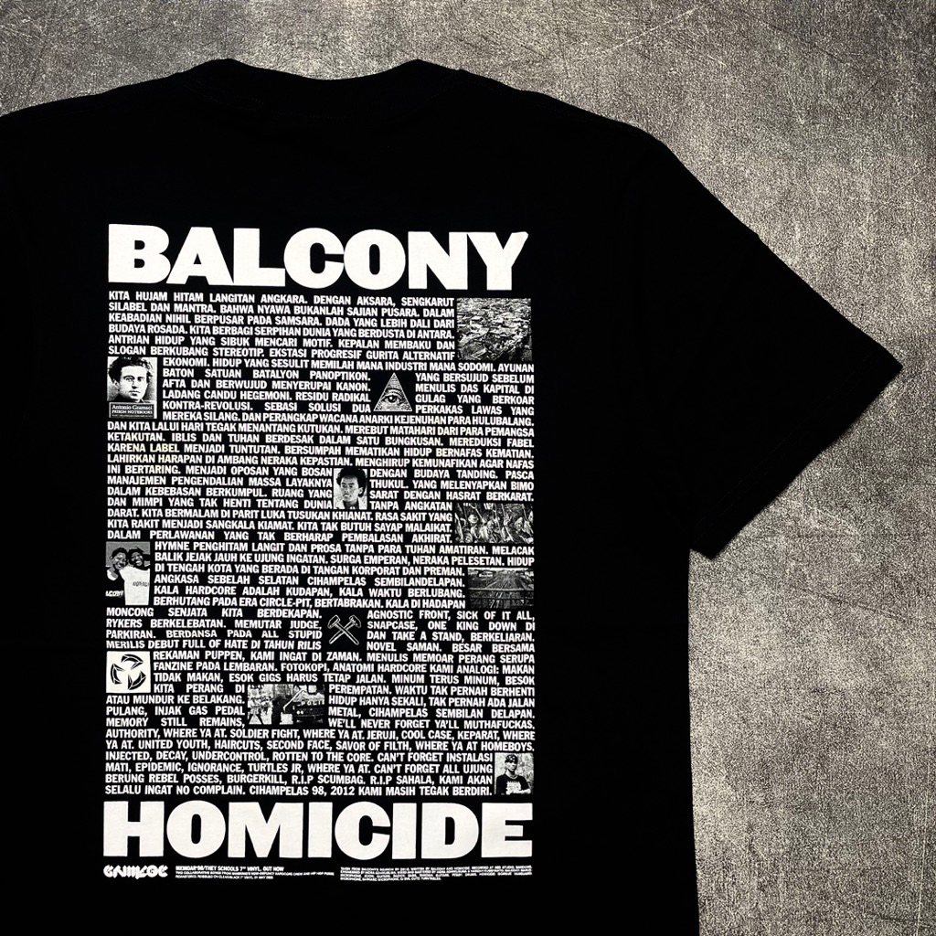 Jual Tshirt HOMICIDE X BALCONY - MEMOAR DARK Official Merchandise ...