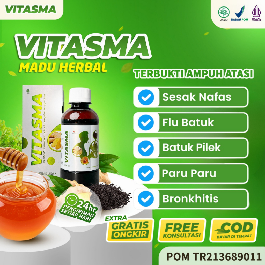 Jual MADU VITASMA Madu Herbal Atasi Batuk Menahun Asma TBC Paru Paru ...