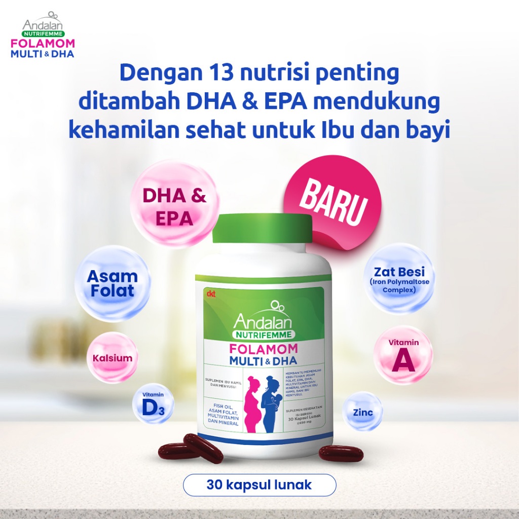 Jual Andalan Nutrifemme Folamom Multi & DHA Botol Isi 30 Kaplet ...