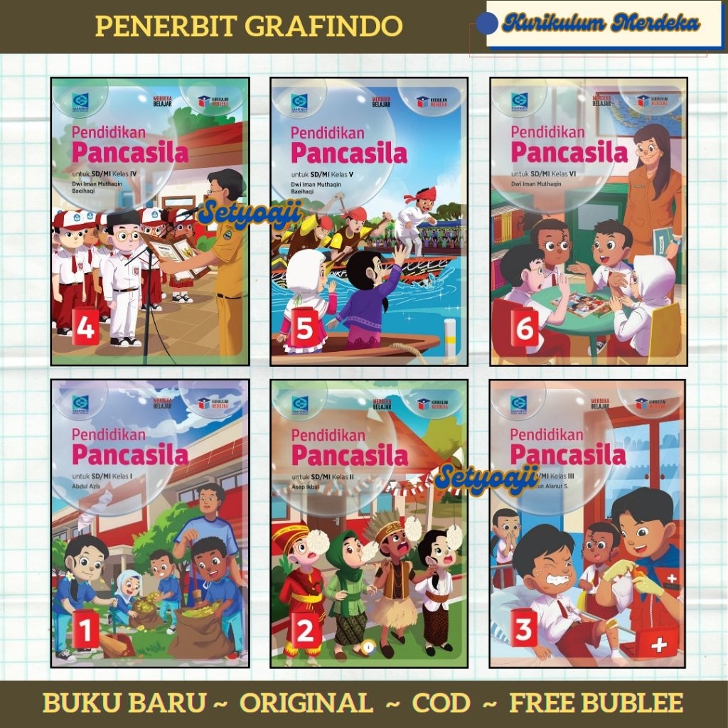 Jual Buku Paket Pendidikan Pancasila SD/ MI Kelas 1 2 3 4 5 6 Kurikulum Merdeka Grafindo ...