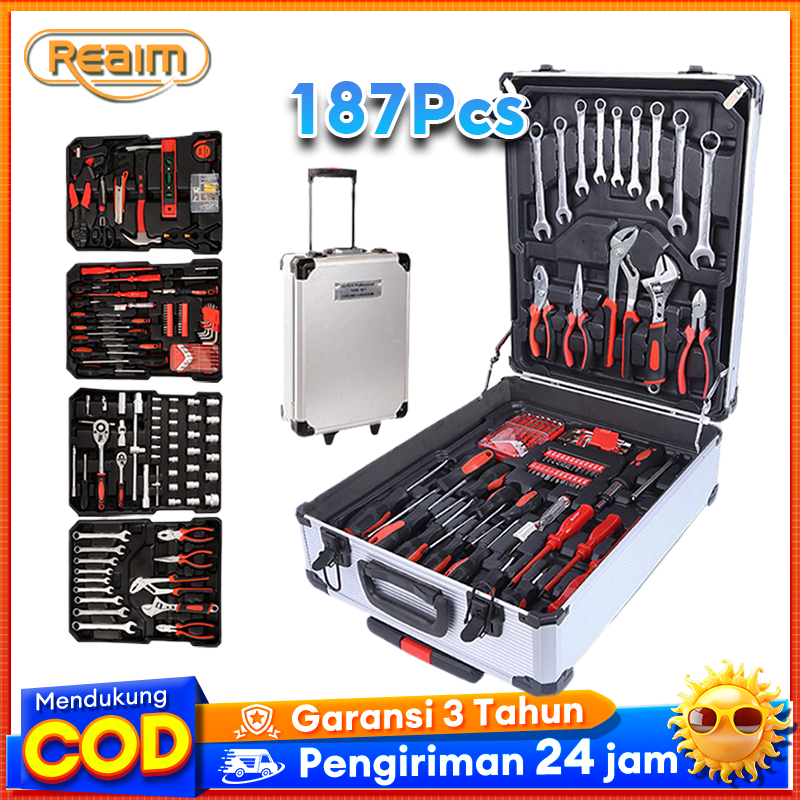 Jual Reaim 187PCS Tool Kit Perkakas Set Perkakas untuk Sepeda Motor Perkakas Bengkel Dan Rumah ...