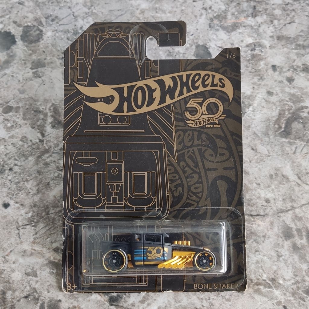 Jual Hot Wheels Seri 50th Anniversary Bone Shaker Hitam - HW SERIES ...