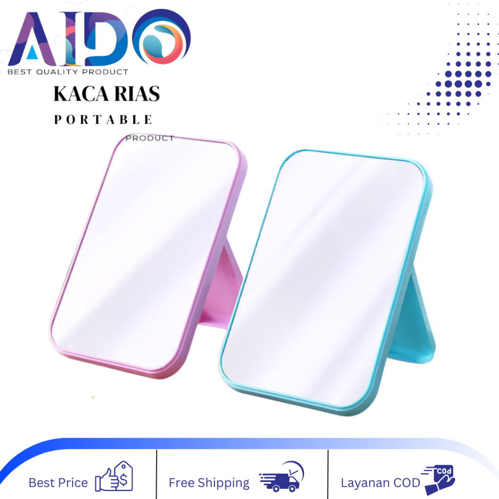 Jual Kaca Rias MakeUp Portable Lipat Minimalis Cermin Lipat Persegi ...