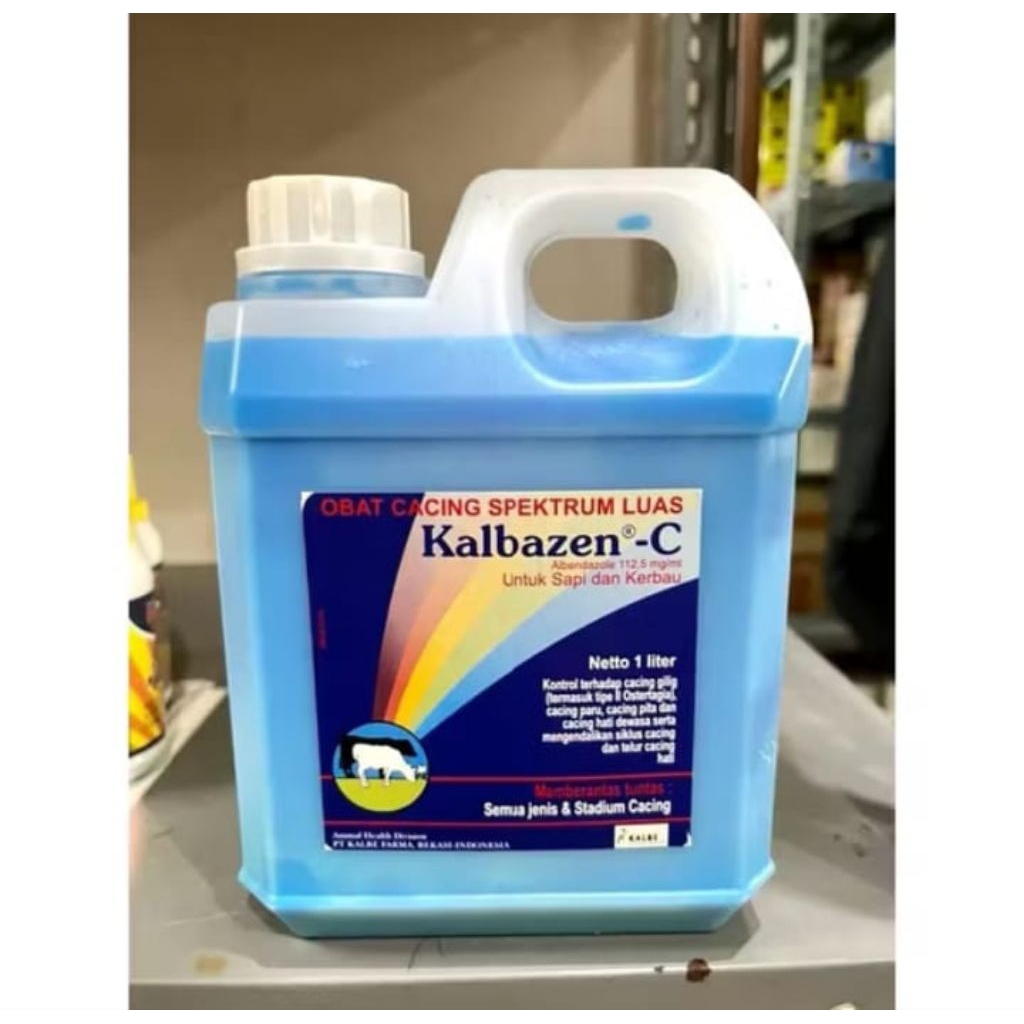 Jual Kalbazen C 1 liter Obat cacing spektrum luas ampuh membasmi semua ...