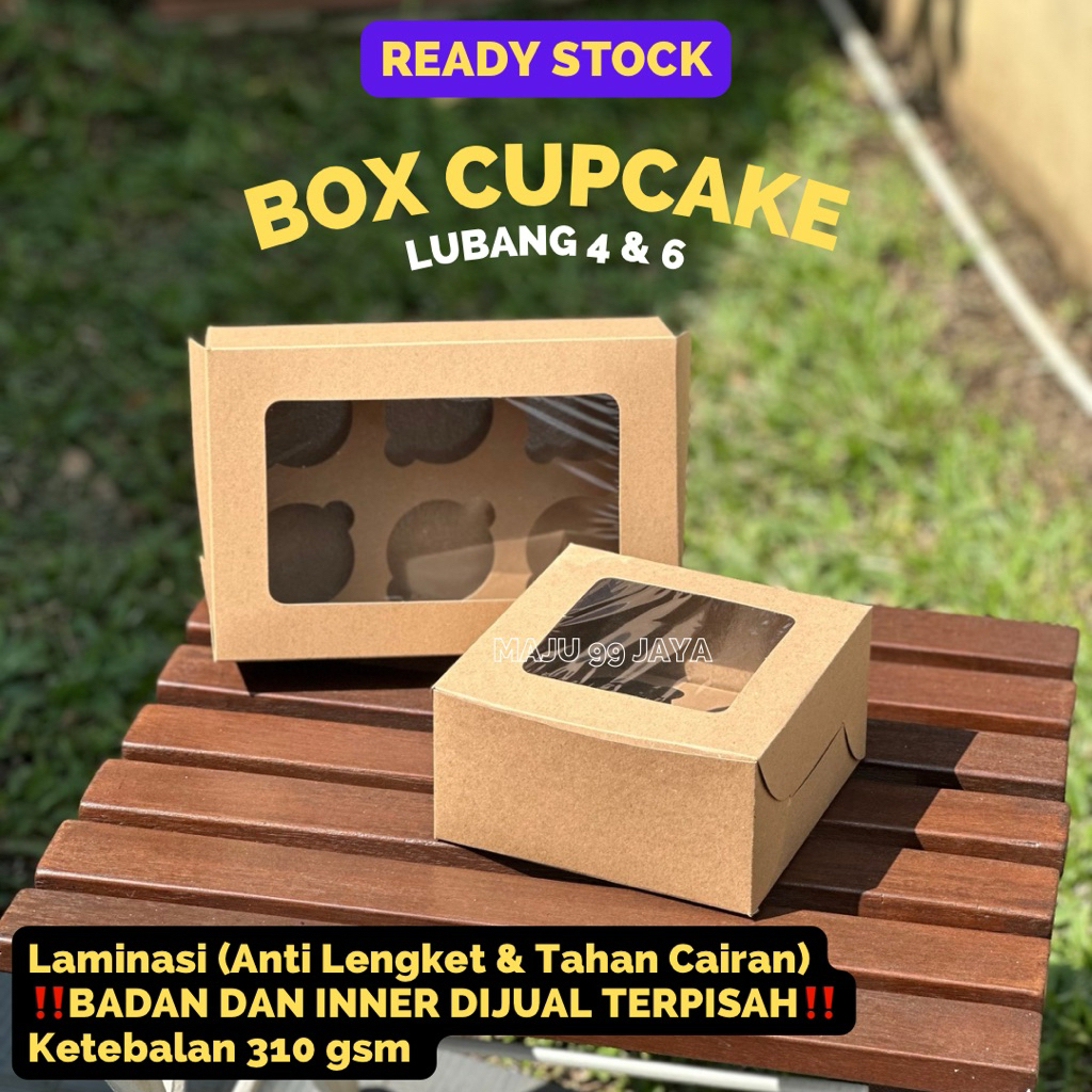 Jual Dus Cupcake Box Cup Cake Kotak Kue Roti Snack Jajan ukuran 25x17x9 ...