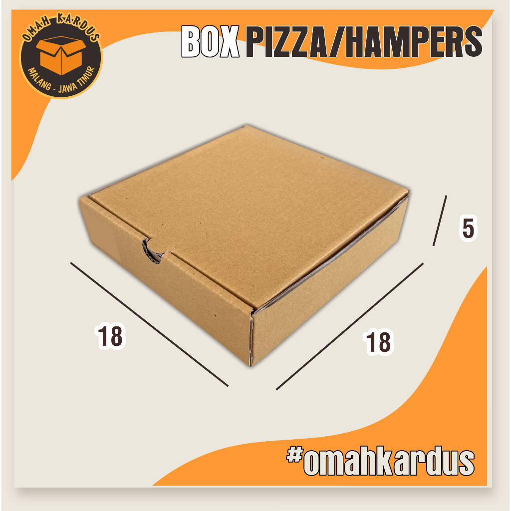Jual Box Pizza/Hampers 18x18x5 cm / kardus box polos / kardus hampers ...
