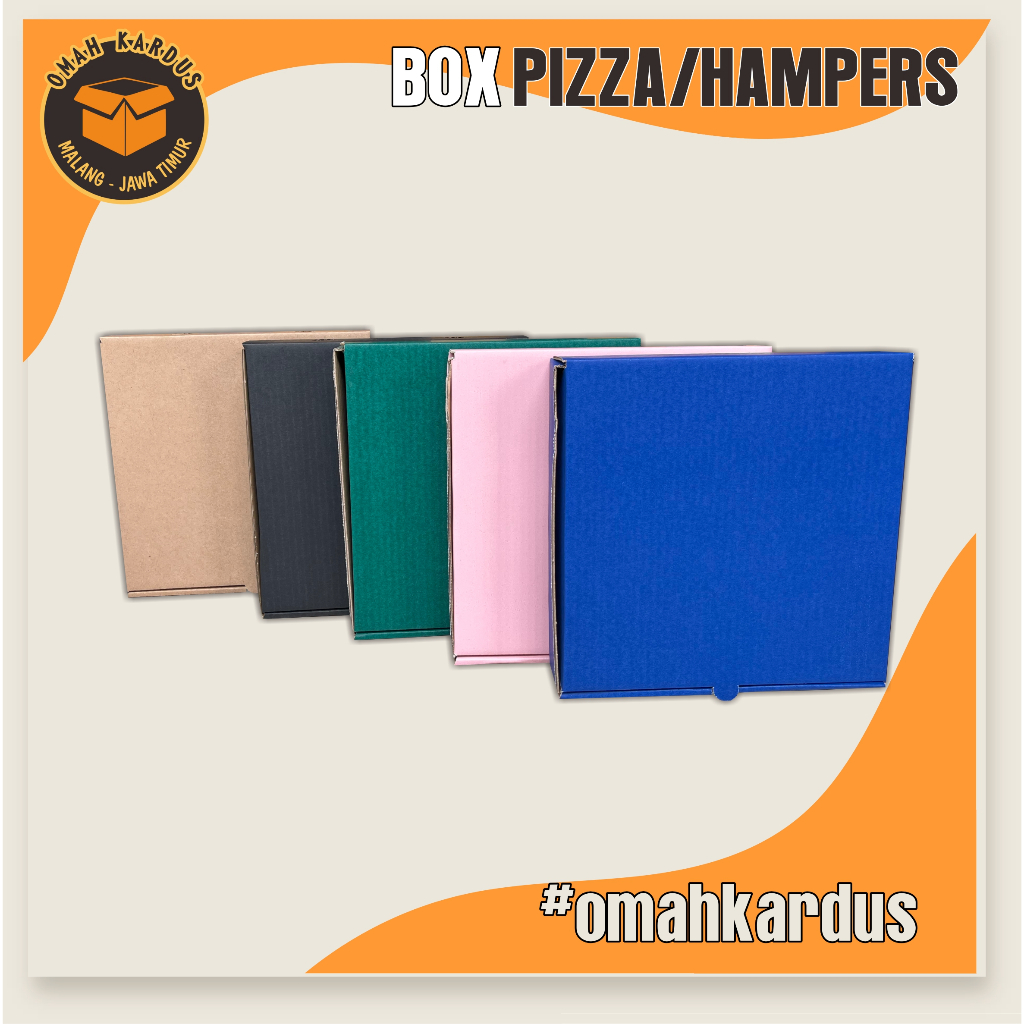 Jual Box Pizza/Hampers 25x25x5 cm / kardus box polos / kardus hampers ...