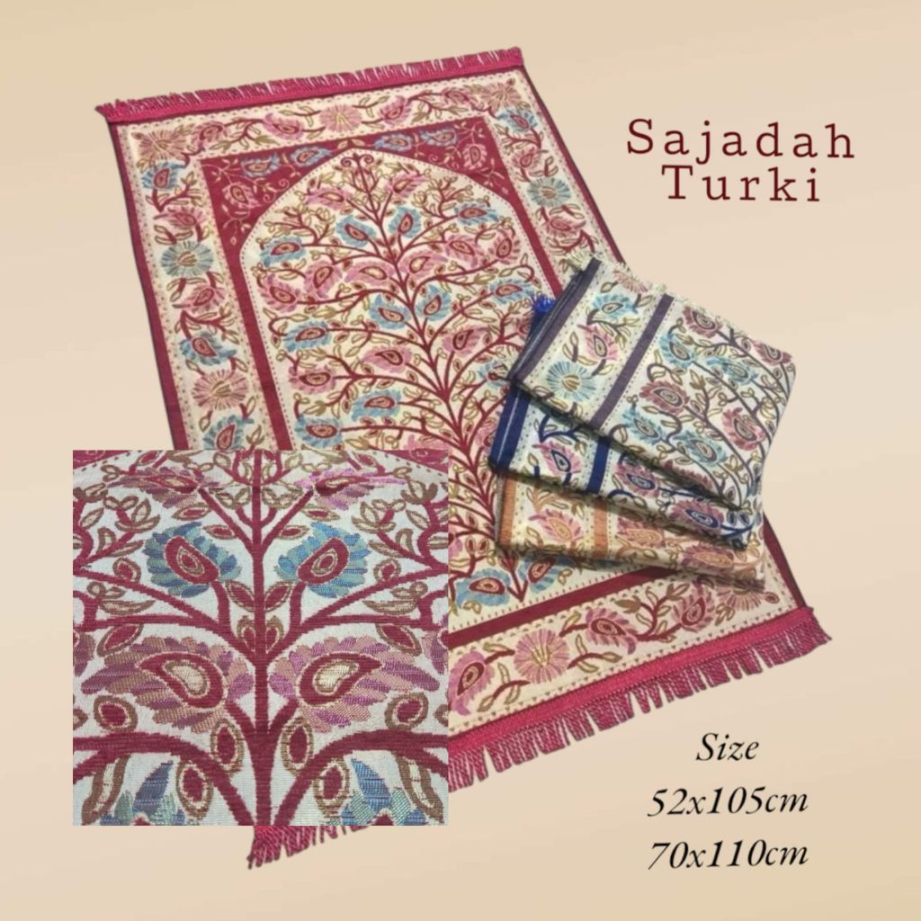 Jual [COD] Sajadah Muslim Turkey Bahan Rajut Premium 70×110cm Motif ...