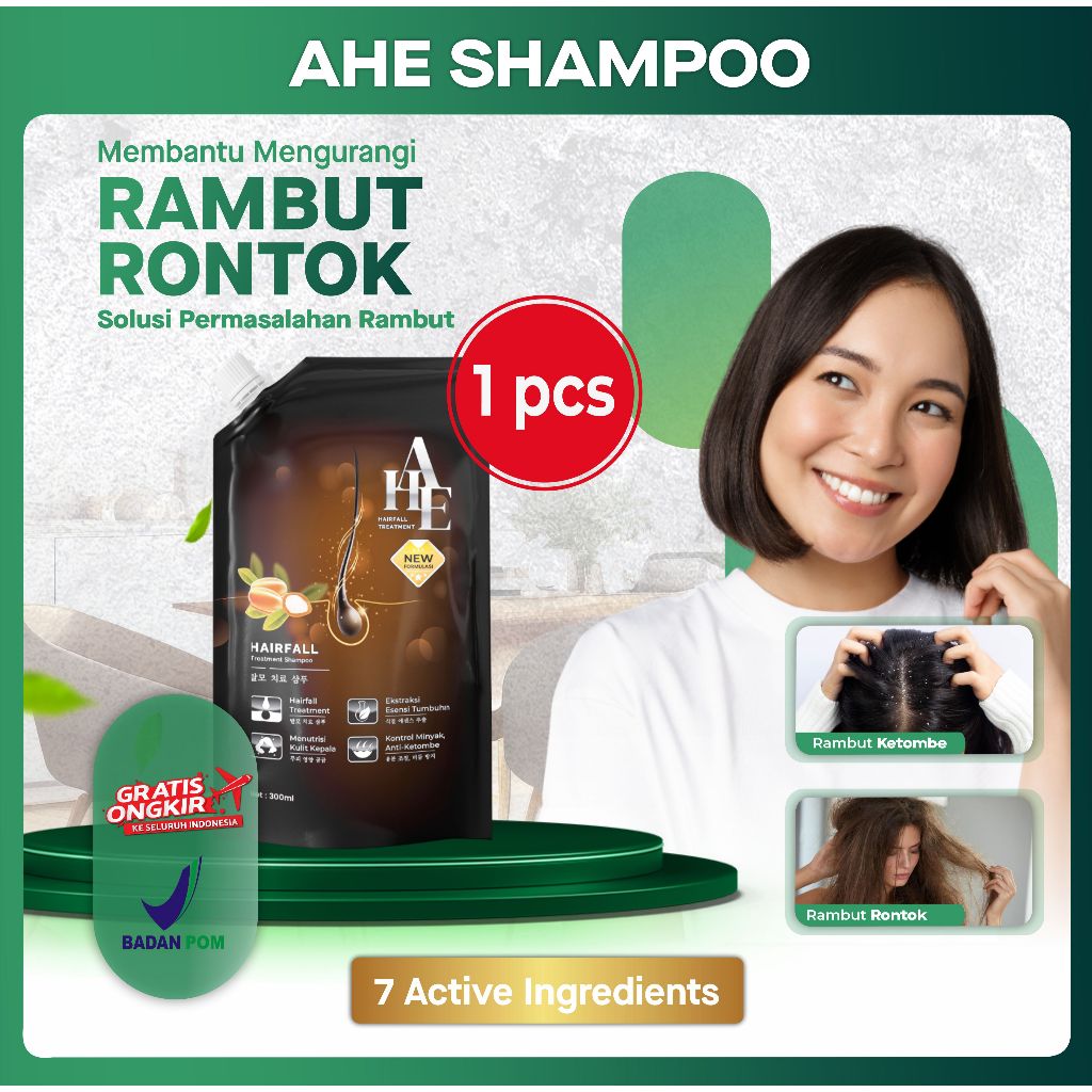 Jual AHE HAIRFALL TREATMENT SHAMPOO 300ML PERAWATAN RAMBUT ANTI RONTOK ...