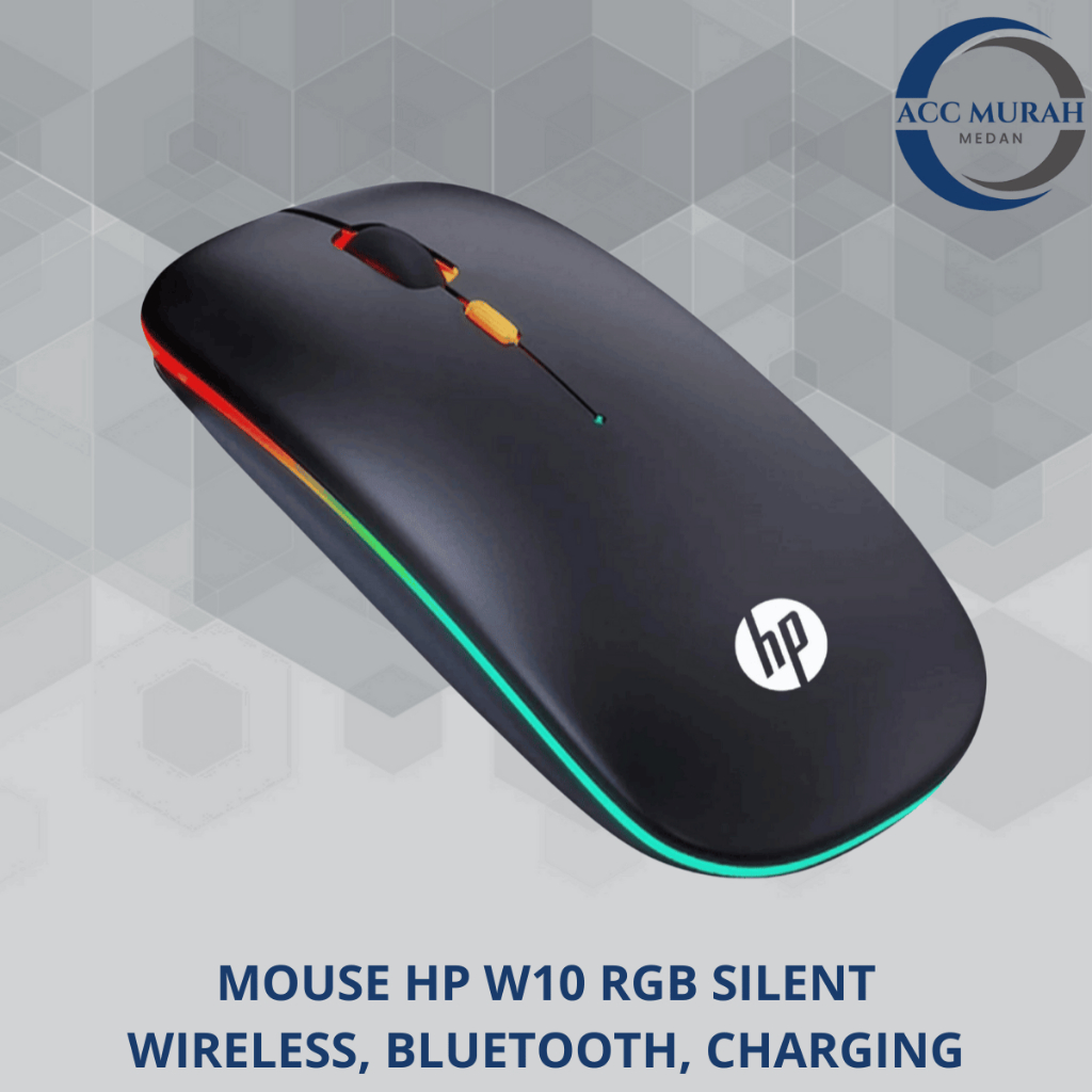 Jual MOUSE HP W10 RGB SILENT, WIRELESS, BLUETOOTH, CHARGING | Shopee ...