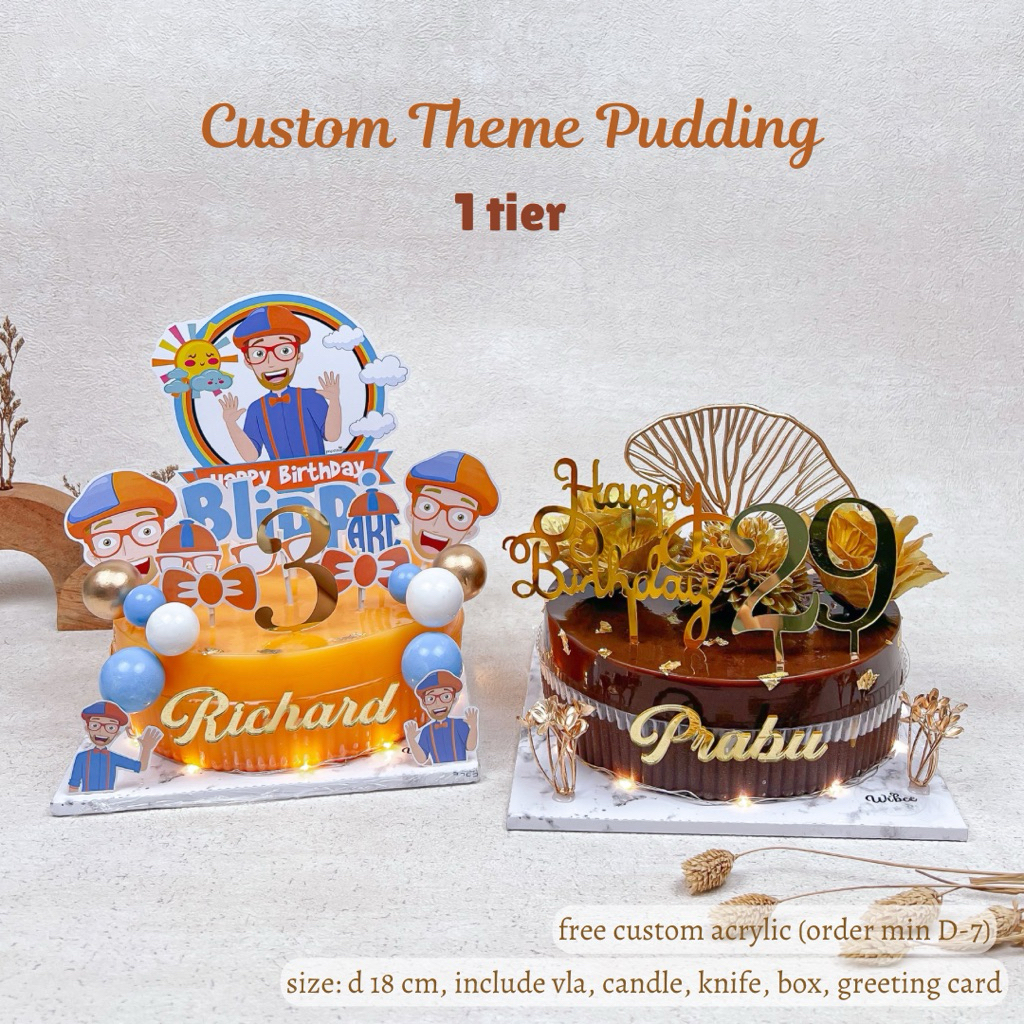 Jual Custom Theme Pudding (1 Tier) - Custom Puding Ulang Tahun Karakter ...