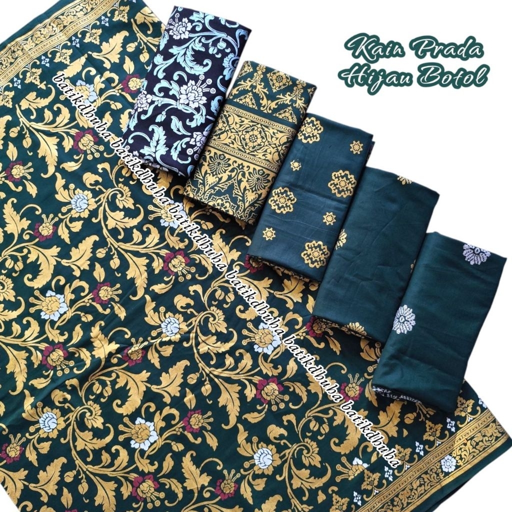 Jual KAIN BATIK PRADA WARNA HIJAU BOTOL BATIK PREMIUM PRADA EMERALD ...